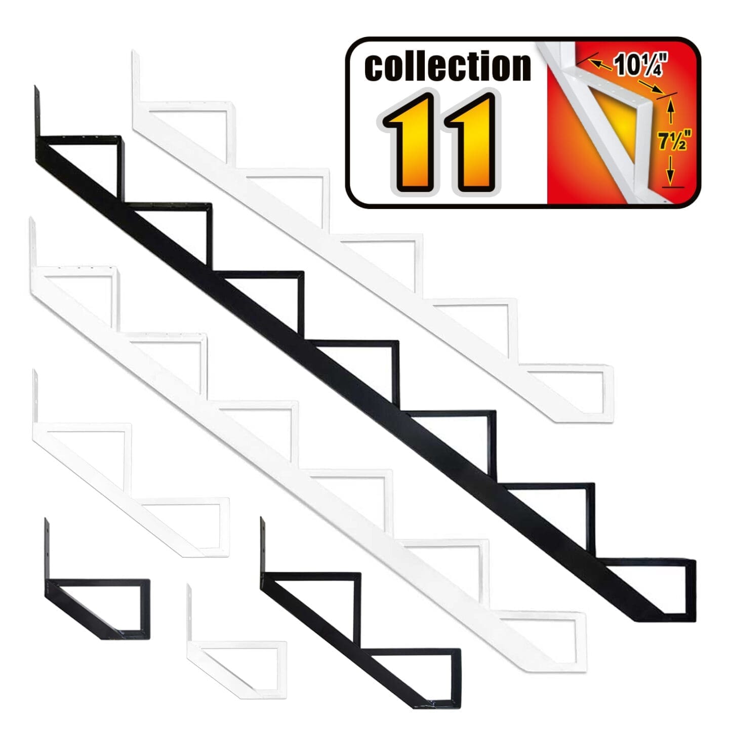 Aluminum Stair Stringer COLLECTION 11 (10-1/4 po) - Pylex